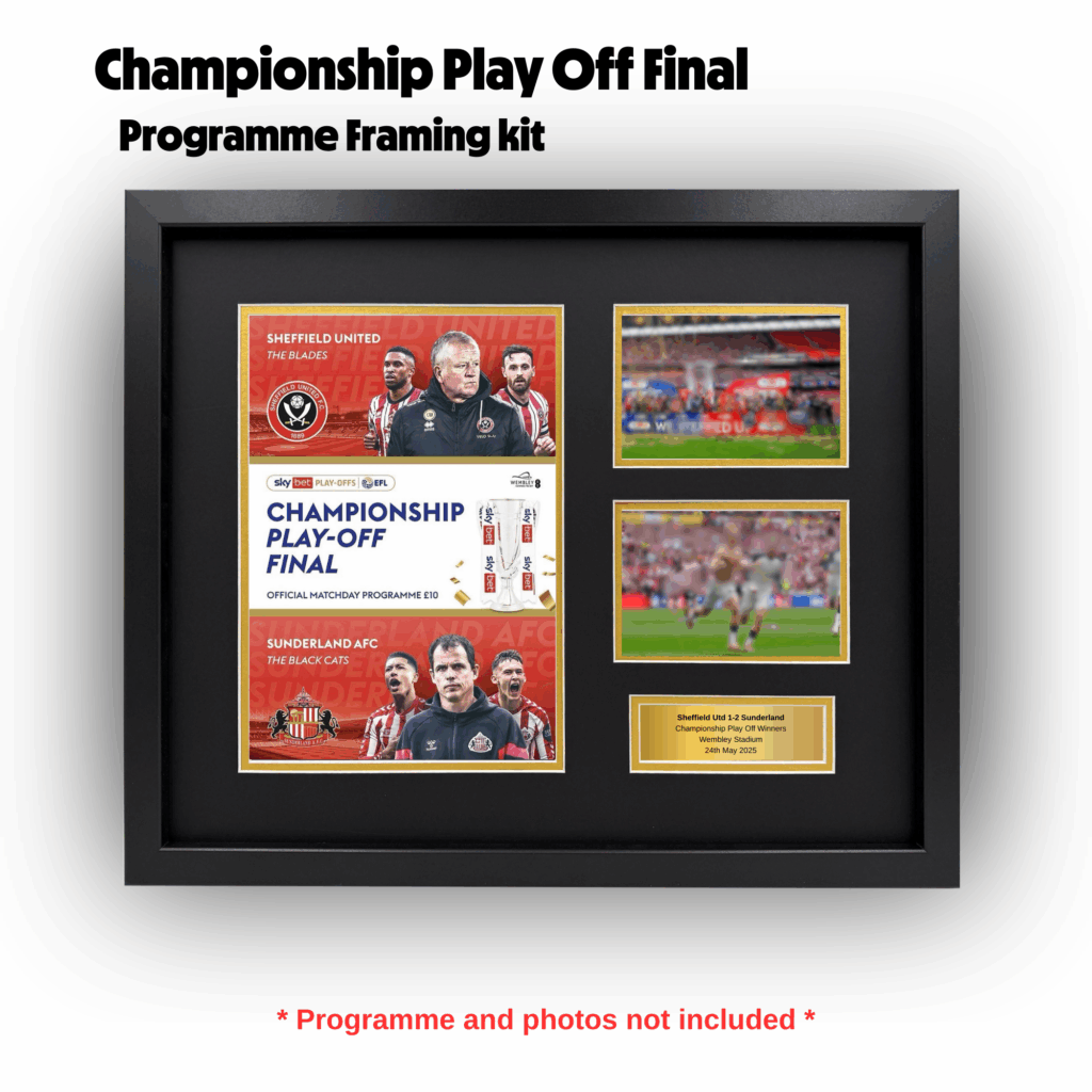 Sunderland - 2025 Championship Play Off Winners Programme Framing Kit ...